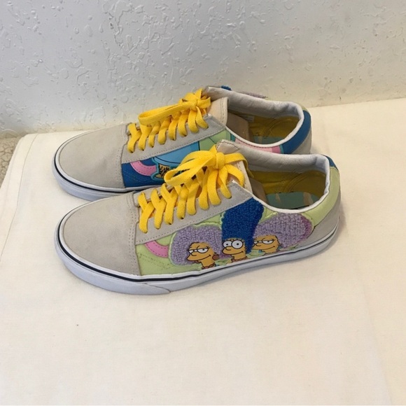 Simpsons | Shoes | Vans Yellow And Blue Cartoon Sneakers | Poshmark